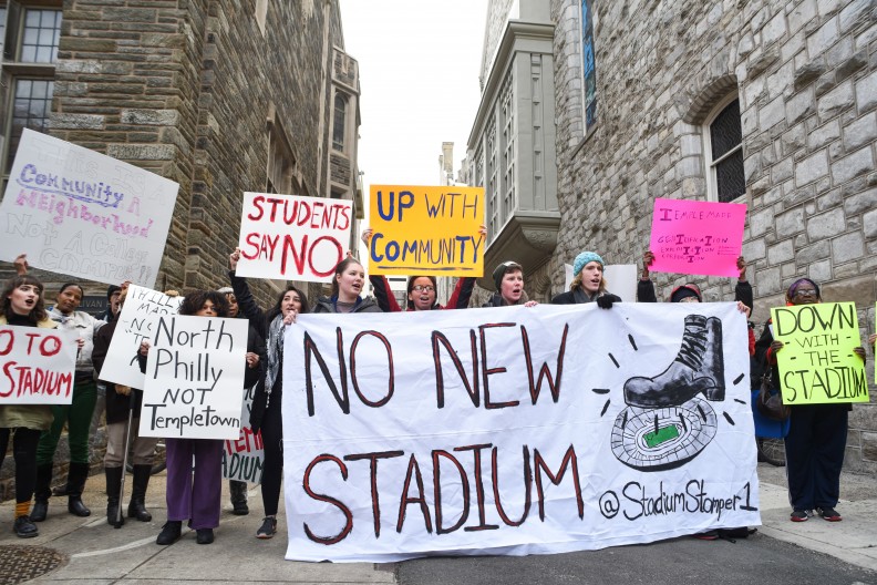 Football Stadium Protesters Misguided – Temple Football Forever
